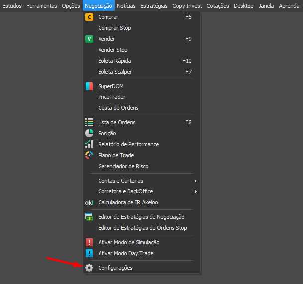 Configurações Padrão – Nelogica Sistemas de Software