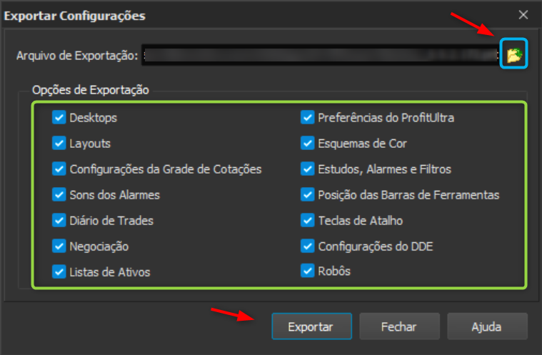 Exportação e importação de arquivos de configuração – Nelogica Sistemas ...